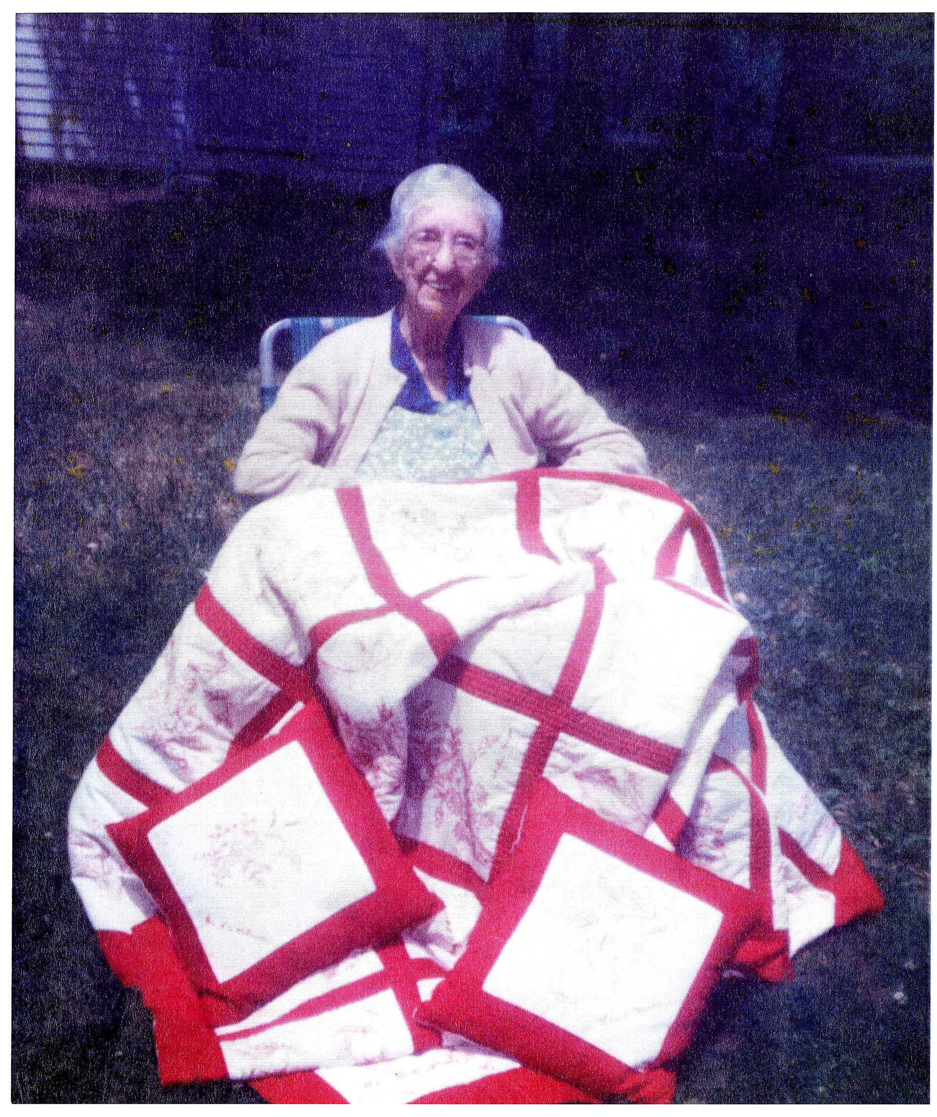 Image of Susie Lathrop Briggs in 1977 or 1978, aged 98, with the Long ...